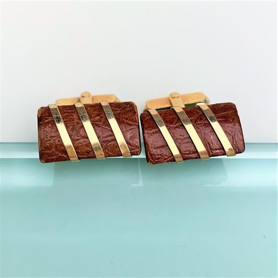 The Silver Queen | 1960'S Swank Leather & Gold Filled Tie Bar ...