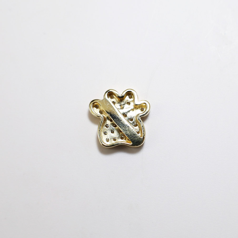 The Silver Queen | 14K Yellow Gold Pave Set Diamond Dog Paw