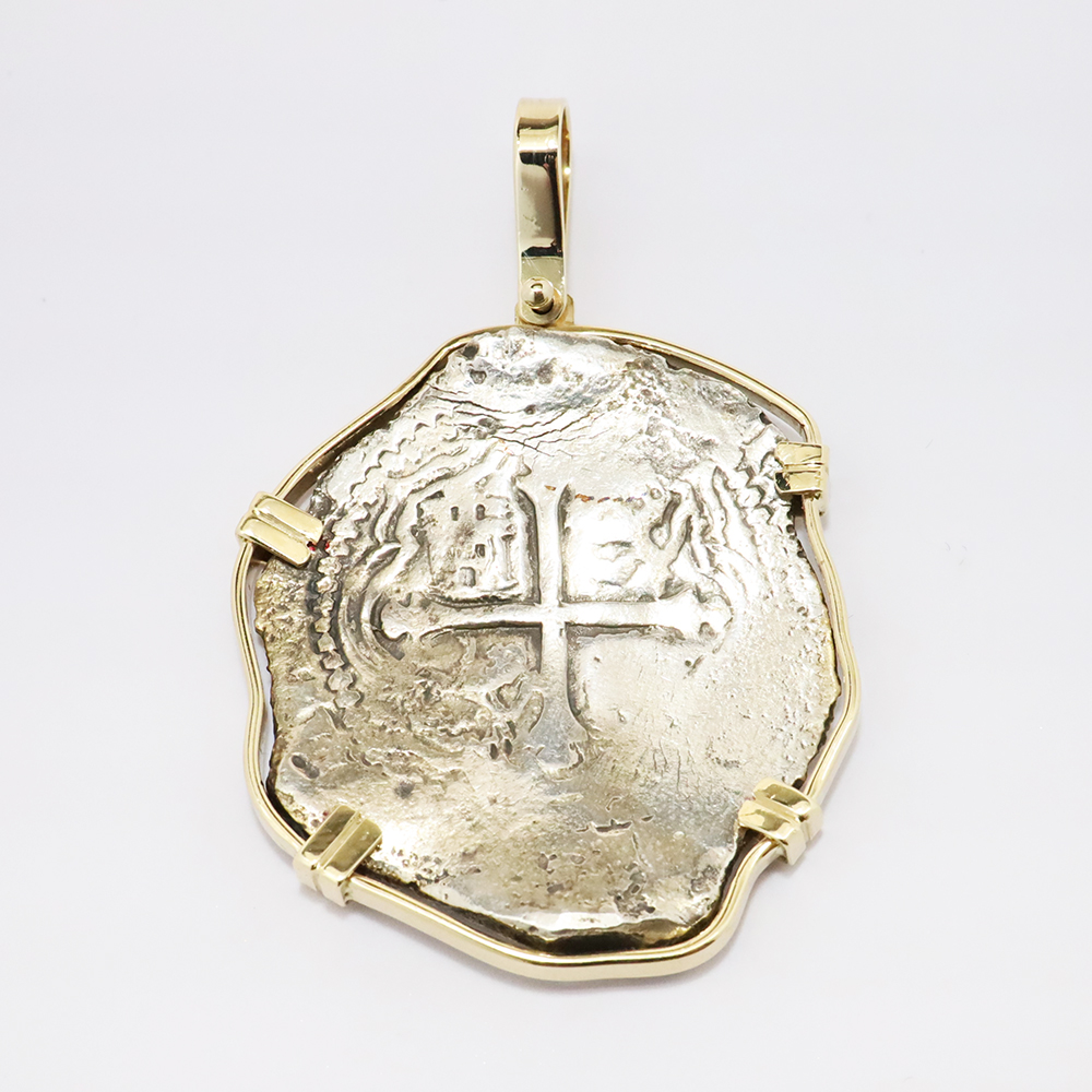 The Silver Queen. 8 Reales Shipwreck Silver Coin Pendant with 14k ...