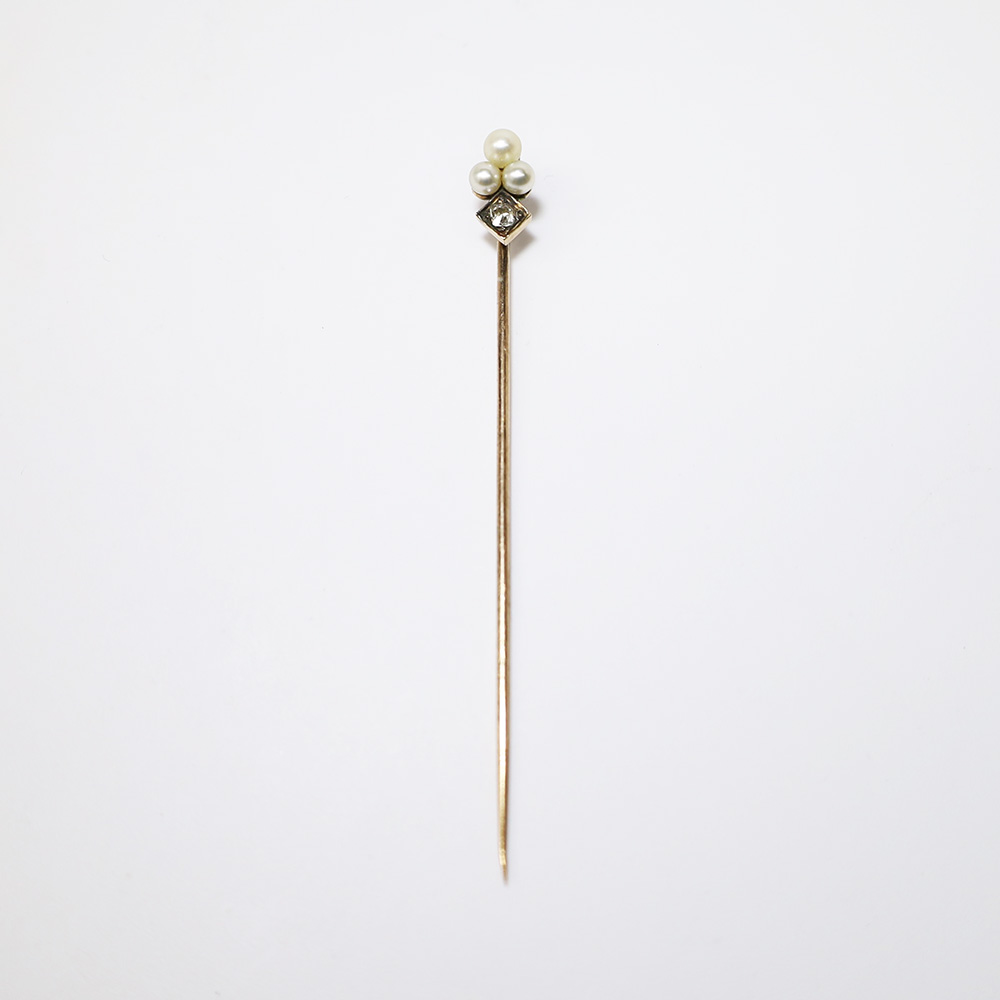The Silver Queen | Victorian Era 10K Gold, Pearl Old Mine Cut Diamond ...