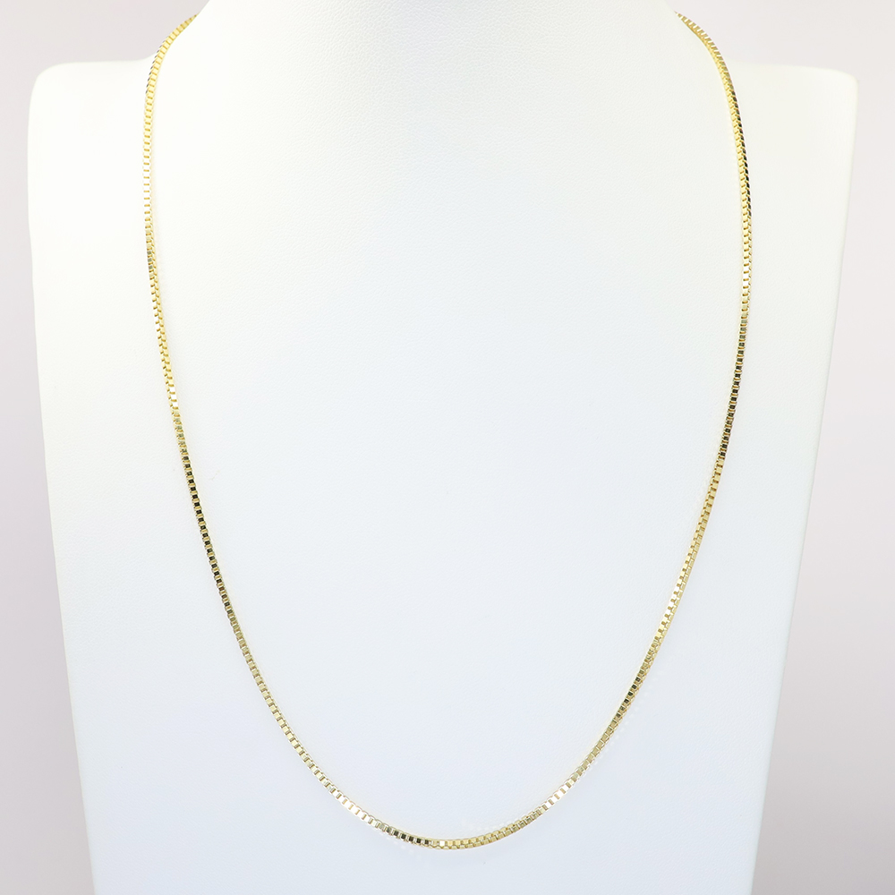 The Silver Queen. 20" 14k Yellow Gold Box Chain Necklace