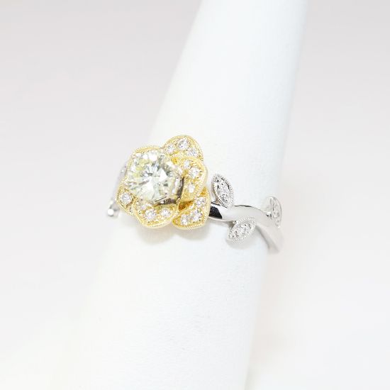 The Silver Queen. 14k Two-Tone Gold, Round Brilliant Cut & Diamond ...