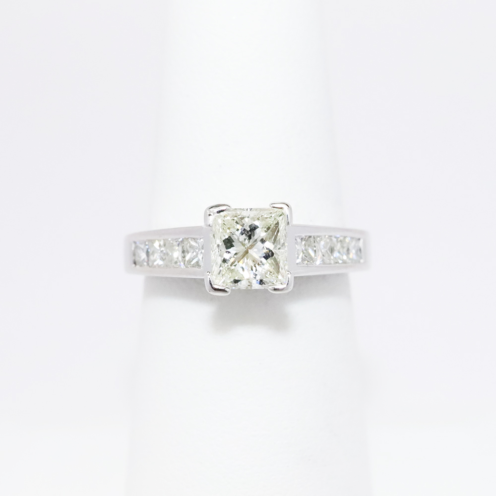 The Silver Queen | 14k White Gold & Square Modified Brilliant Cut ...
