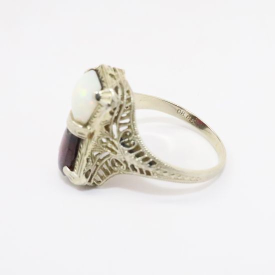 The Silver Queen | Antique Art Deco 14k White Gold Filigree, Garnet ...