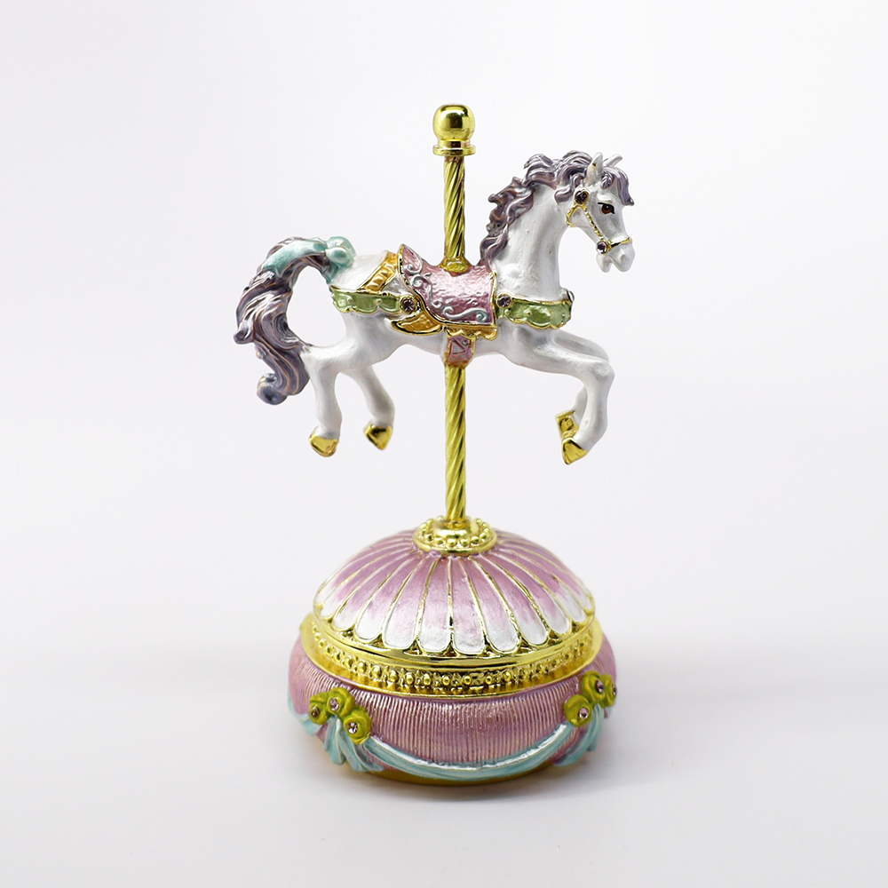 The Silver Queen. Kingspoint Designs Pearlescent Carousel Horse Trinket ...