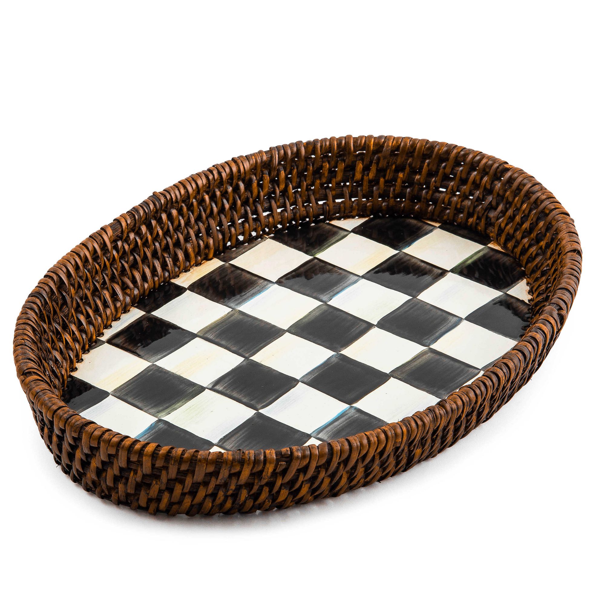 The Silver Queen | MacKenzie-Childs Courtly Check Rattan & Enamel Small ...