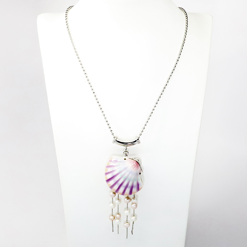 The Silver Queen | Franz Porcelain Shell with Pearls Necklace