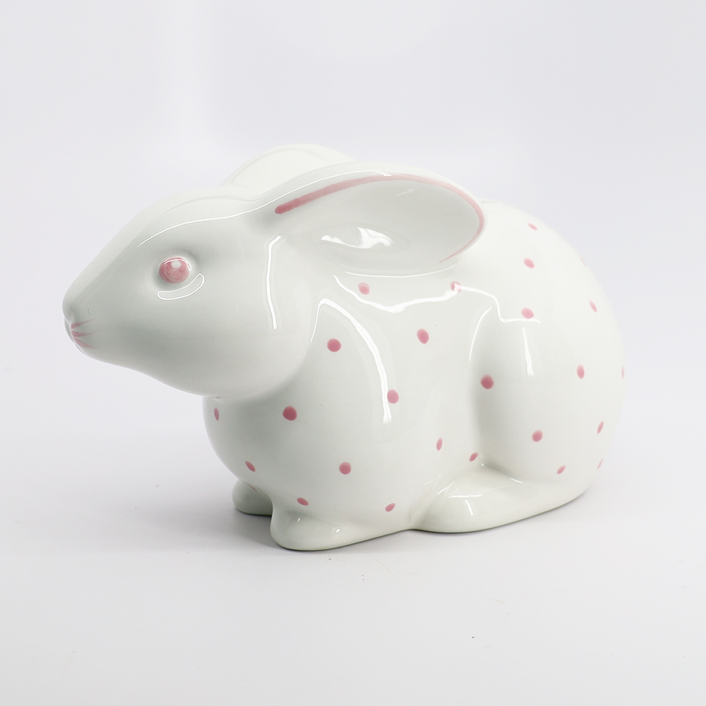 The Silver Queen | Tiffany & Co. Ceramic Bunny Bank with Pink Polka Dots