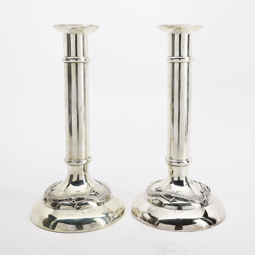 The Silver Queen | Vintage Chinese Sterling Silver Candlestick Pair ...