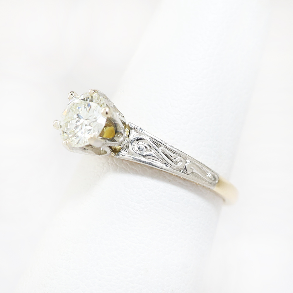 The Silver Queen | Vintage Two-Tone 14k Gold & Diamond Solitaire ...